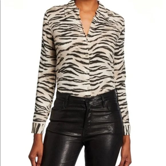L'AGENCE | Tops | Lagence Holly Tiger Print Button Down | Poshmark